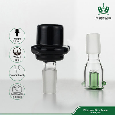 Glass Bongs Accessories Bowl Derby  Black Hat  Bowl   With 18.8mm Male For Water Pipe