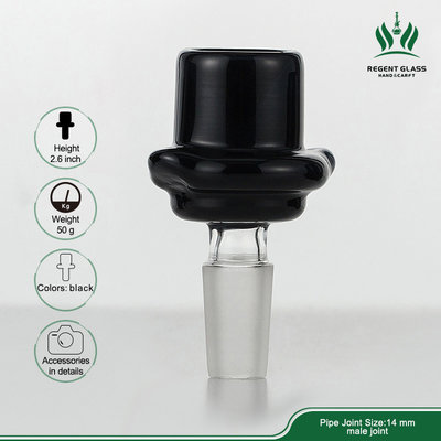 Glass Bongs Accessories Bowl Derby  Black Hat  Bowl   With 14.4mm Male For Glass Bong