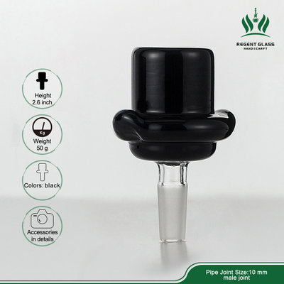 Glass Bongs Accessories  Bowl Derby  Black Hat  Bowl   With 10mm Male For Water Pipe