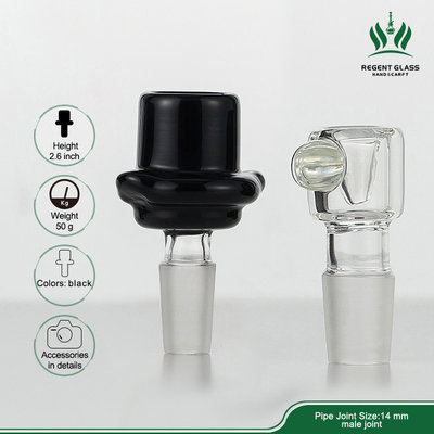 Glass Bongs Accessories  Bowl Derby  Black Hat  Bowl   With 10mm Male For Water Pipe