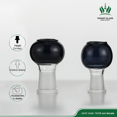 Glass Bongs Accessories 2.4 Inches Black Partly Hole Bowl 14.4MM Female For Glass Bong