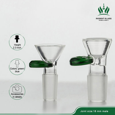 2.3 Inches  Clear Bowl With Smiled Face 14.4MM Male  Glass Bongs Accessories For Bongs