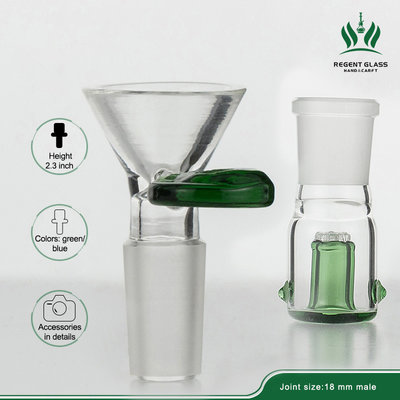 Miled Face Male Female Glass Bubbler Bowl Clear And Green For Oil Rig Water Pipes