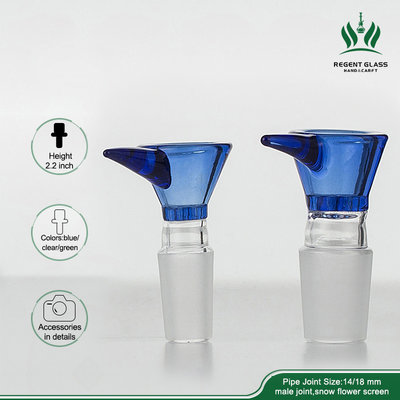 Cleat Shaped Glass Bubbler Bowl 2.2 Inches 14.4MM 18.8MM Male For Hookah Bongs