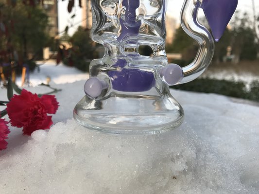 Perc Recycler Glass Water Tube Oil DAB Rig 14.4mm Female Joint For Smoking