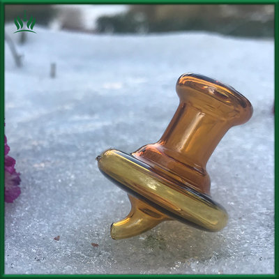 Amber 3 Inches Glass Bongs Accessories Carb Cap For 2mm Thickness Quartz