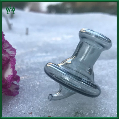 Amber 3 Inches Glass Bongs Accessories Carb Cap For 2mm Thickness Quartz