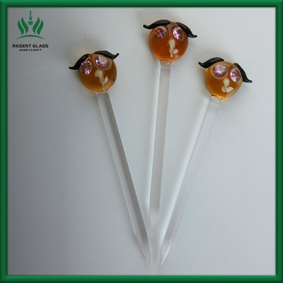 Cat Face Shaped Carb Cap And Dabber 4.5 Inches Yellow And Clear For Glass Water Smoking Pipe