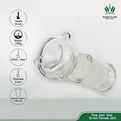 10 Fingers Percolator Glass Water Bongs 18 Inch With Splash Guard  Ice Pinch