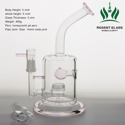 Smoking Glass Oil Water Pipe , Honeycomb Jet Perc Water Pipes DAB Recycler Oil Rigs