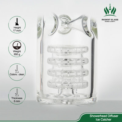 Thriple Honeycomb Glass Water Pipe Matrix Diffuser , Clear Borosilicate Glass Bongs