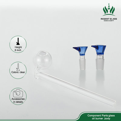 18.8MM Male Glass Bongs Accessories Clear Blue  Bowl Cleat Shaped 2.2 Inches
