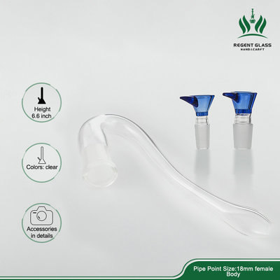 18.8MM Male Glass Bongs Accessories Clear Blue  Bowl Cleat Shaped 2.2 Inches