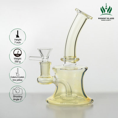 Crystalline Yellow Glass Water Bubblers Showerhead Diffuser Functions 5 Mm Thickness