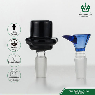 Borosilicate Glass Bottom Beaker Bongs Bowl , 14.4mm Male Glass Bong Bowl