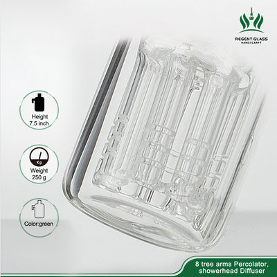Showerhead Percolator Glass Ash Catcher Diffuser 5 Inches 8 Fingers For Bong Water Pipe