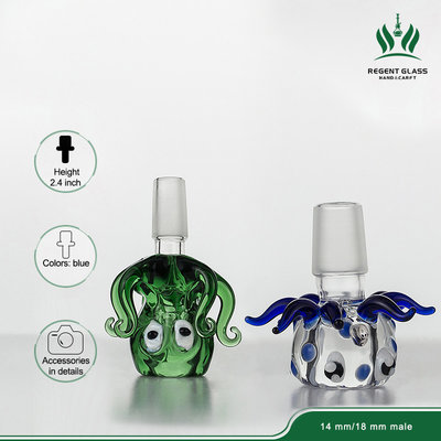 Green Glass Bongs Accessories Bowl 3.5 Inches Length For Water Smoking Pipe