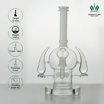 12 Inches Glass Water Bubblers With 4 Shower Head Percs Smoking Water Pipe
