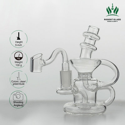 Gordo Scientific Klein Glass Hand Pipe Recycler Mini Size 5 Inches For Dry Herb
