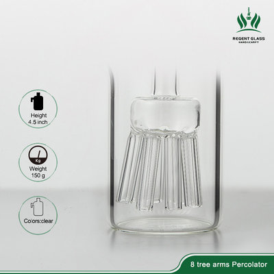Water Pipe Percolator Ash Catcher  , Clear 45 Degree 14.4mm Glass Smoking Ash Catcher