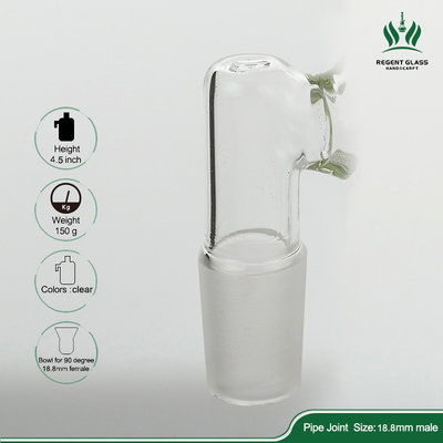 Water Pipe Percolator Ash Catcher  , Clear 45 Degree 14.4mm Glass Smoking Ash Catcher