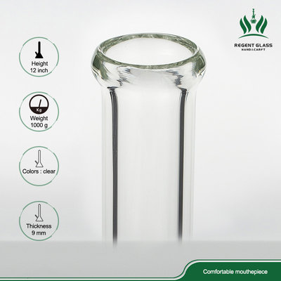 9MM Classic Glass Water Tube Detachable Stem Diffuser With Stem Ice Catcher And Bowl
