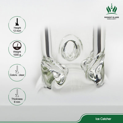 9MM Classic Glass Water Tube Detachable Stem Diffuser With Stem Ice Catcher And Bowl
