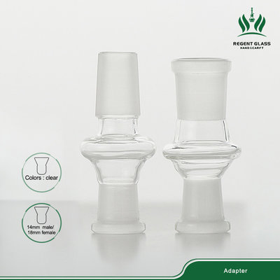Clear Glass Adapter Bongs , 14mm Female Two Joints Dropdown Double Female Adapter