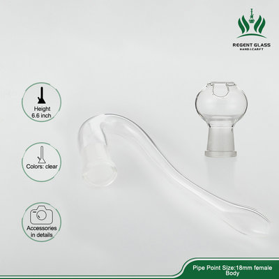 Clear Borosilicate Glass Oil Burner Tube / Reclaim Catcher Adapter 18.8mm Female