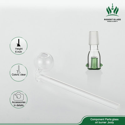 Clear Colour Oil Burner Glass Bongs Accessories 6 Inches 5 Mm Thickness Custom