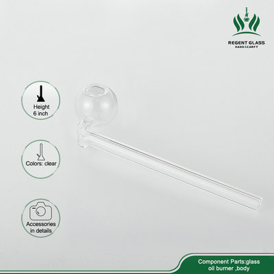 Clear Colour Oil Burner Glass Bongs Accessories 6 Inches 5 Mm Thickness Custom