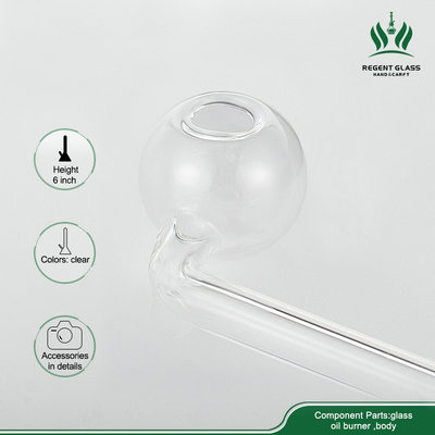 Clear Colour Oil Burner Glass Bongs Accessories 6 Inches 5 Mm Thickness Custom
