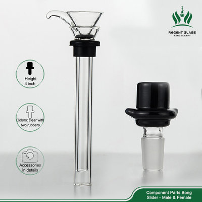 4 Inches Glass Oil Burner Tube Bongs Accessories With Two Rubbers Bong Slider