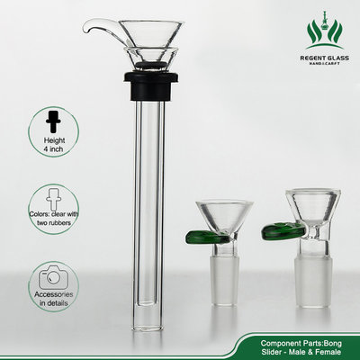 4 Inches Glass Oil Burner Tube Bongs Accessories With Two Rubbers Bong Slider