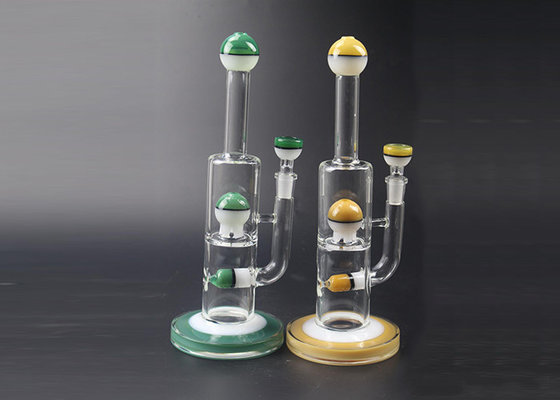 Poke Mon Ball Style Glass Water Bongs Double Recycler 11.8 Inches 5 Mm Thickness