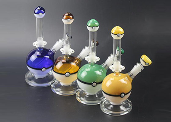 America Green Glass Water Bongs 10 Inches Poke Mon Ball Style Bubblers For Tobacco Smoking