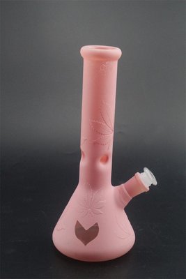 Pink Silicone Smoking Water Pipe , Customized Bottom Beaker Bongs 5MM Thickness