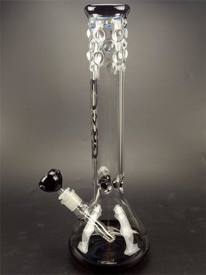 Borosilicate Glass Water Bongs Black Grace Smoking Water Pipe For Tobacco