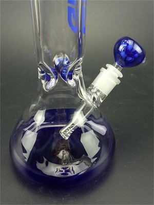 Blue Grace Glass Bubbler Water Pipes , Double Recycler Detachable Mouthpiece Bong