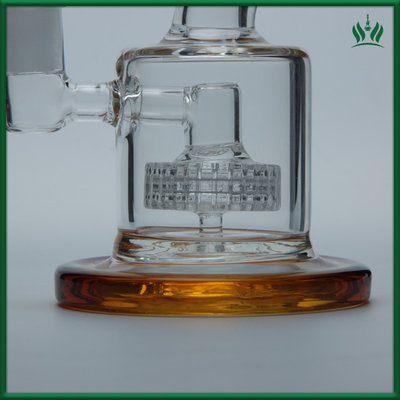 Amber Color  Mini Oil Rig  Glass Water Bongs With Body Quartz  Banger And Quartz Cap