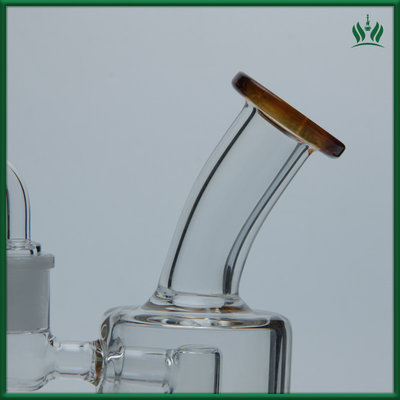 Amber Color  Mini Oil Rig  Glass Water Bongs With Body Quartz  Banger And Quartz Cap