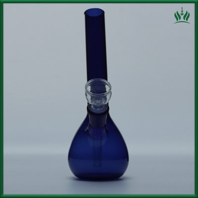 Dark Blue Color Smoking Glass Water Pipe Round 7 Inches ISO Certificated