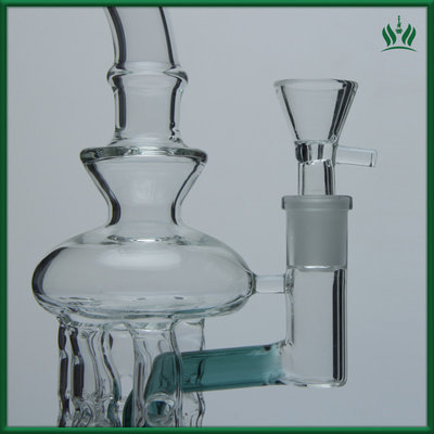 10.6 Inches Swiss Pillar Perc Showhead Perc Glass Water Bubblers Glass Bong