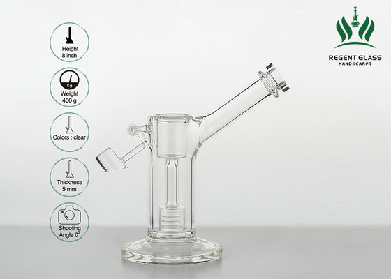 Clear Glass Hookah Hammer Bubbler Water Pipe , Swing Arm Mini Rig Glass Bong