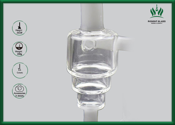25cm Height Glass Bong Smoking Pipes 18.8 Mm Female Joint With Amber Color