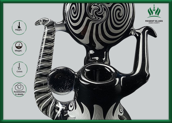 Borosilicate  Glass Recycling Hookah Tube 9mm With Black And White Color