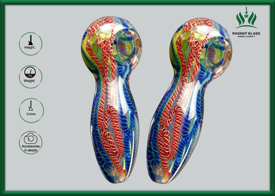 GP-002 Spoon  Borosilicate Glass Hand Smoking Pipes Glitter Mini Size
