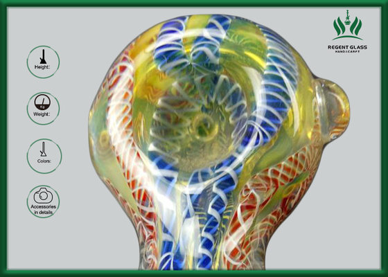 GP-002 Spoon  Borosilicate Glass Hand Smoking Pipes Glitter Mini Size