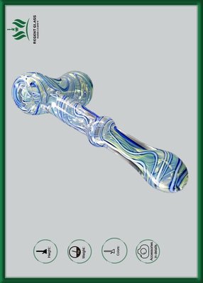 Thick Handle  Borosilicate Glass Hand Smoking Pipes Hammer Bubbler Shaped