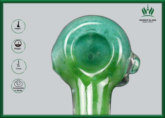 Forest Green Onyx Borosilicate Glass Smoking Pipes GP-003 With ISO Certification